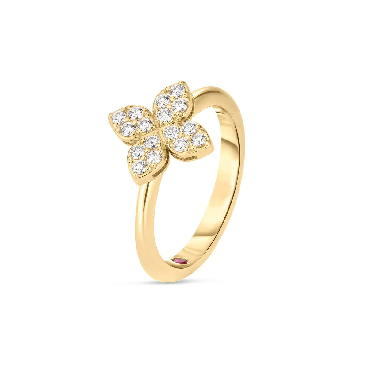Love In Verona Medium Pave Diamond Flower Ring