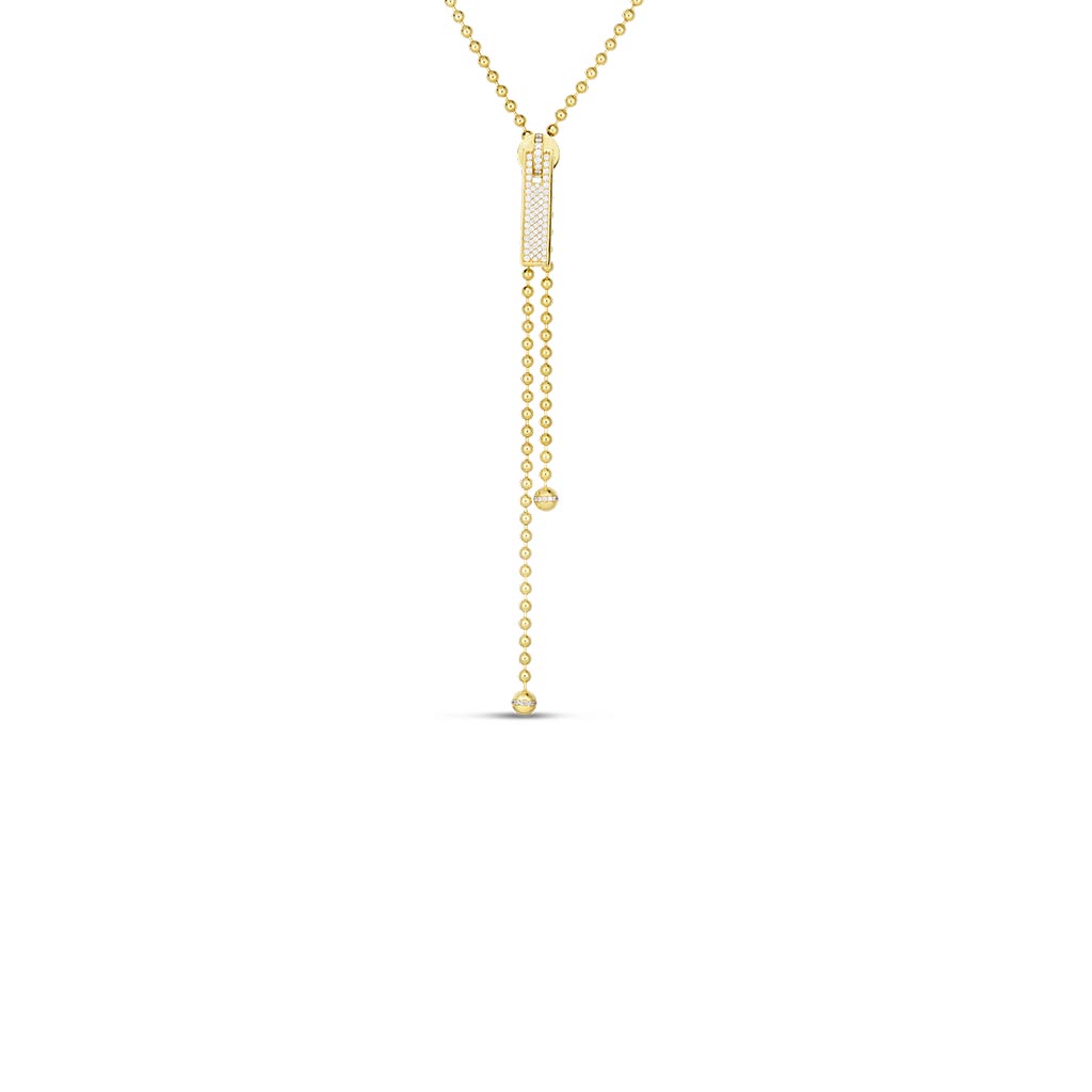 Zipper Necklace With Pave Diamond Zipper Pull