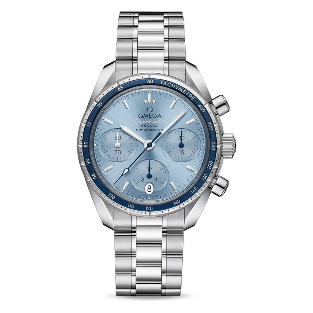 Omega Speedmaster 38 Co-Axial Chronograph Blue Ice Dial Watch - Zadok