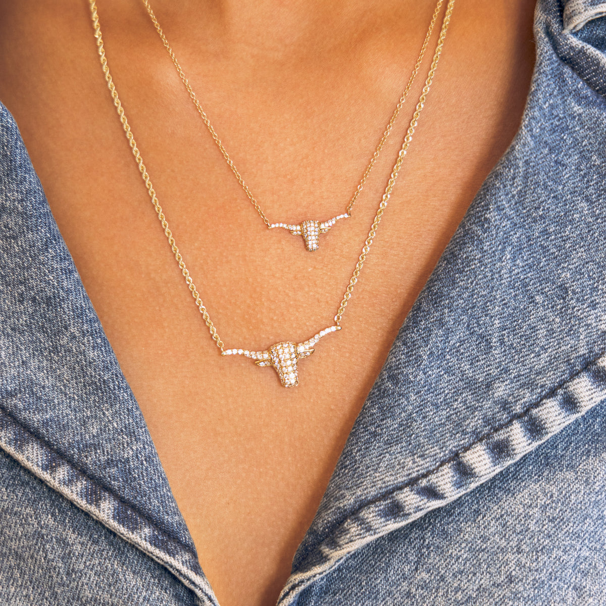 Diamond Longhorn Pendant