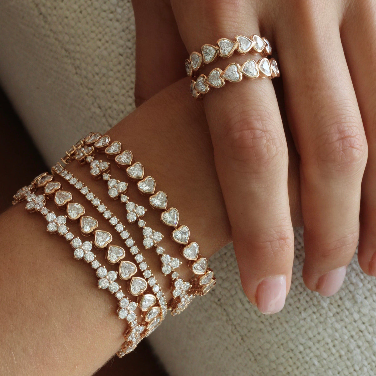Anita Ko Bezeled Heart Diamond Eternity Band | Zadok Austin